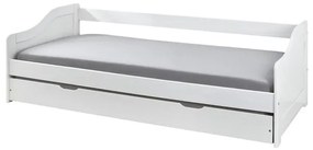 Sconto Postel s výsuvným lůžkem LAUNIE bílá, 90x200 cm