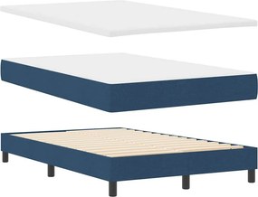 Postel s boxspringem s čelo Modrá 120 x 200 cm textil 3338684