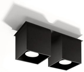 Stropní svítidlo Quad, 2x černé kovové stínítko