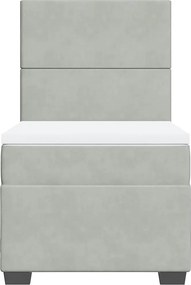 Box spring postel s matrací světle šedá 100x200 cm samet 3293128