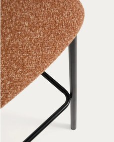 Čalouněná barová židle v terakotové barvě (výška sedáku 75 cm) Ciselia – Kave Home