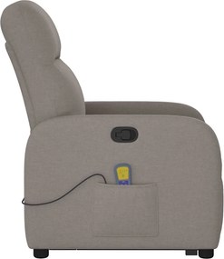 Zvedací masážní polohovací křeslo taupe textil 3302989