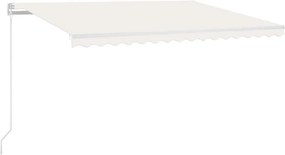 Automatická markýza LED a senzor větru 450 x 300 cm krémová 3068932
