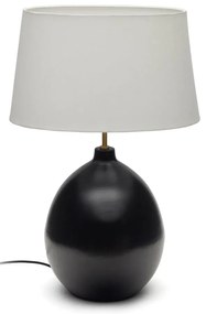 Černobílá stolní lampa s textilním stínidlem (výška 72 cm) Foixa – Kave Home