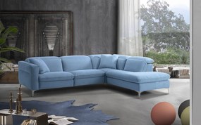 Pregio Italia sofa&relax Luxusní rohová sedačka HAPPY Provedení: 2 místná + rohové ukončení, Vzorník látek: tekno fibra 21 mid blue