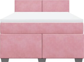 Box spring postel s matrací tmavě růžová 140 x 200 cm samet 3286329