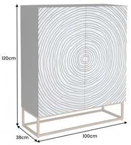 Massive home | Vysoká komoda Zen Circle 120cm  bílá / černá