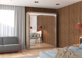 Posuvná skříň se zrcadlem a LED osvětlením ETTORE 180