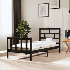 vidaXL Rám postele masivní borovice 100 x 200 cm [3101341] Barva: Černá