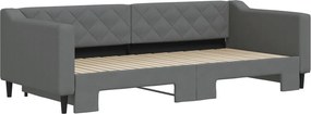 Válenda s přistýlkou tmavě šedá 90 x 200 cm textil 3197427