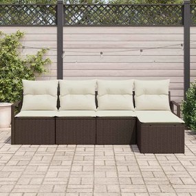 Set pohovek 5 ks Hnědá polyratan 3346338
