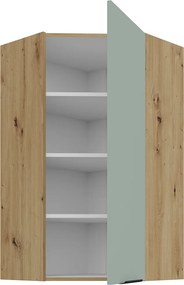 ARIA st | horní kuchyňská skříňka 60x60 GN-108 1F (45°) rohová s policemi | 60x60 cm | EXTRA VYSOKÁ | artisan/aquamarine