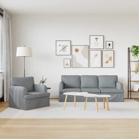 Set pohovek 2 ks Světle šedá textil 3407604