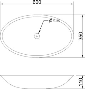 Sapho, BLOK kamenné umyvadlo 60x11x35 cm, černý Marquin, matný, 2401-40