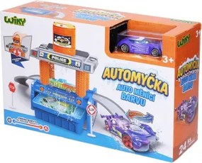 WIKY Myčka aut s dráhou a autíčkem / Herní set / autíčko měnící barvu