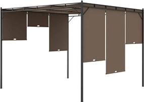 Zahradní altán s bočním závěsem 3 x 3 x 2,25 m taupe 312263