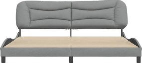 Rám postele bez matrace Hvar světle šedý 200 x 200 cm textil 3207793