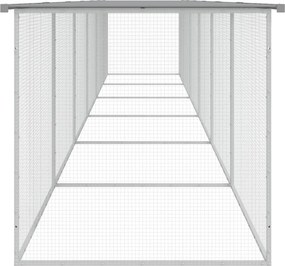 Klec pro kuřata se střechou světle šedá 603 x 98 x 90 cm ocel 3189056