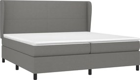 Box spring postel s matrací tmavě šedá 200x200 cm textil 3127830