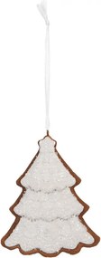Závěsná dekorace zasněžený perníkový stromeček Frosted Ginger - 9*1*10 cm