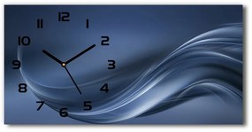 Wallmuralia Moderní skleněné hodiny na stěnu Šedá vlna 60x30 cm