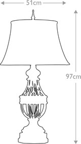 Elstead Vysoká stolní lampa s kovovu nohou Augustine