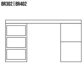 Drewmax BR302 dřevěný psací stůl masiv dub