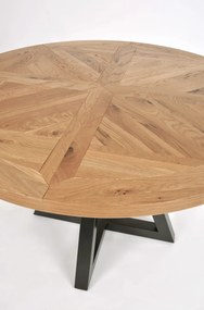 Jídelní stůl Indus 125 cm z masivu dub přírodní/grafit