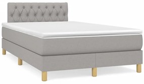 Box spring postel s matrací a LED světle šedá 120x190 cm textil 3270109
