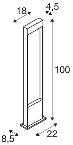 SLV 1002958 Flatt Pole 100, venkovní sloupek LED 9,7W 3000K, antracit, výška 100cm, IP65