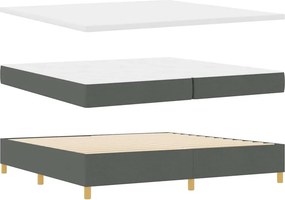 Postel s boxspringem s čelo Tmavě šedá 200 x 200 cm textil 3340775