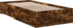 Rám postele se zásuvkami kouřový dub 100 x 200 cm kompozit 3280423