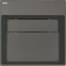 Deante Correo, granitové umyvadlo na desku s poličkou pod baterii a krycí deskou 400x400x130 mm, antracitová, CQR_TU4M