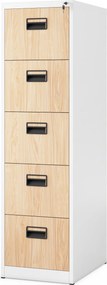 Kovová kartotéková skříň s 5 zásuvkami, bílá/dub sonoma, 460x1625.5x620 mm: SARA Eco Design