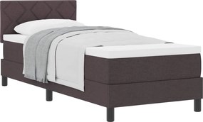 Postel s boxspringem s čelo Tmavě hnědá 80 x 200 cm textil 3338723