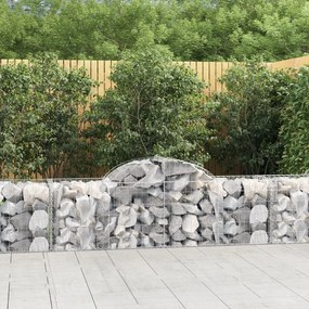 Klenuté gabionové koše 2 ks 200x50x60/80 cm pozinkované železo 3146278