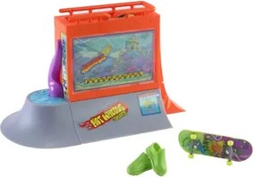 MATTEL HOT WHEELS Fingerboard skatepark / Rampa, fingerboard a boty /