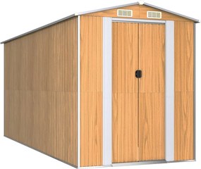 Zahradní kůlna světle hnědá 192x440x223 cm pozinkovaná ocel 3147474