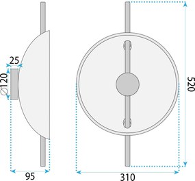 Toolight Toolight, LED nástěnné svítidlo APP1762-1W, černá, OSW-04054
