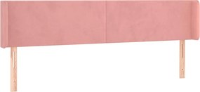 Čelo postele typu ušák růžová 163x16x78/88 cm samet 3118547