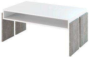 Konferenční stolek Ramea (bílá + kámen). 1055237