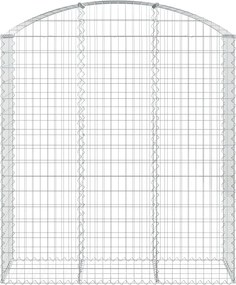 Klenutý gabionový koš 150 x 50 x 160/180 cm pozinkované železo 153458