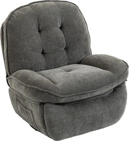 HOMCOM relaxační polohovací křeslo s otáčením 360° a houpáním, manuální chenille, široké sedadlo, vysoké opěradlo, opěrka nohou a boční kapsy, světle…