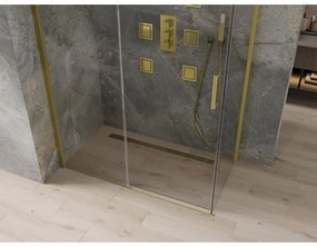 Mexen Omega sprchový kout 140x70cm, 8mm sklo, zlatý profil-čiré sklo, 825-140-070-50-00