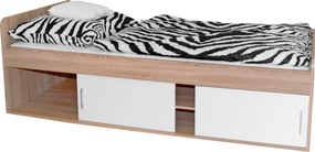 XXXLutz POSTEL, 90/200 cm bílá, Sonoma dub Cantus - Jednolůžkové postele - 002698027201