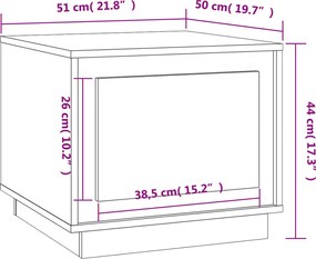 vidaXL Konferenční stolek 51 x 50 x 44 cm kompozitní dřevo [819874] Barva: bílá s vysokým leskem