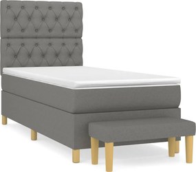 Box spring postel s matrací tmavě šedá 80 x 200 cm textil 3137350
