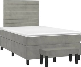 Box spring postel s matrací světle šedá 120x190 cm samet 3270475