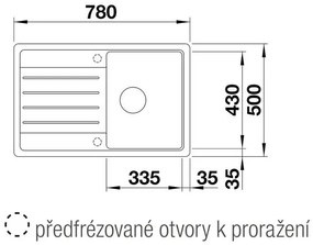 Blanco Legra 45 S Granitový dřez s odkapem oboustranné provedení, 78x50cm, káva, 522206