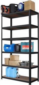 Fistar Regál 240x90x60 cm lakovaný 6-policový, nosnost 1050 kg - ČERNÝ